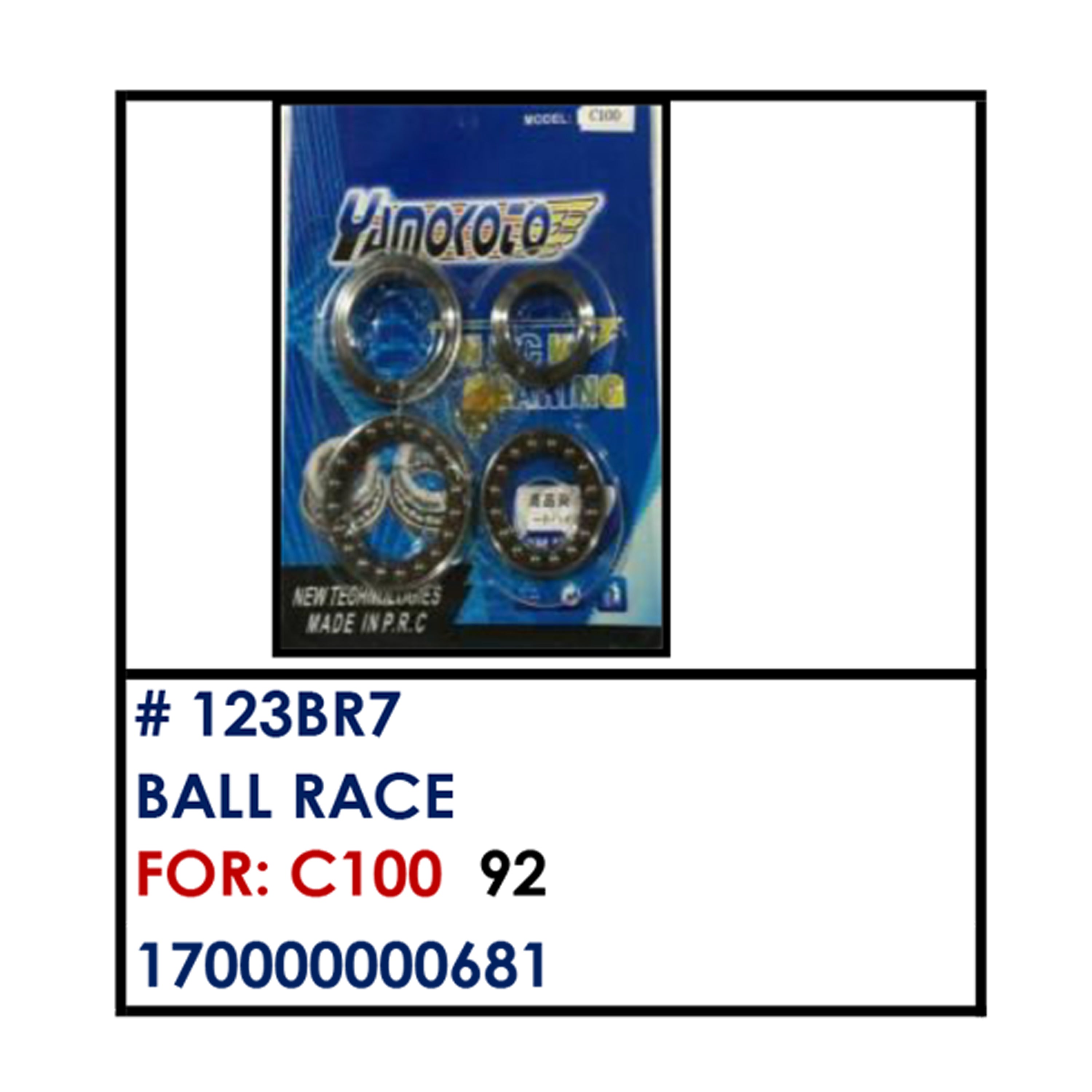 BALL RACE (123BR7) - C100 – BESTPARTS.PH