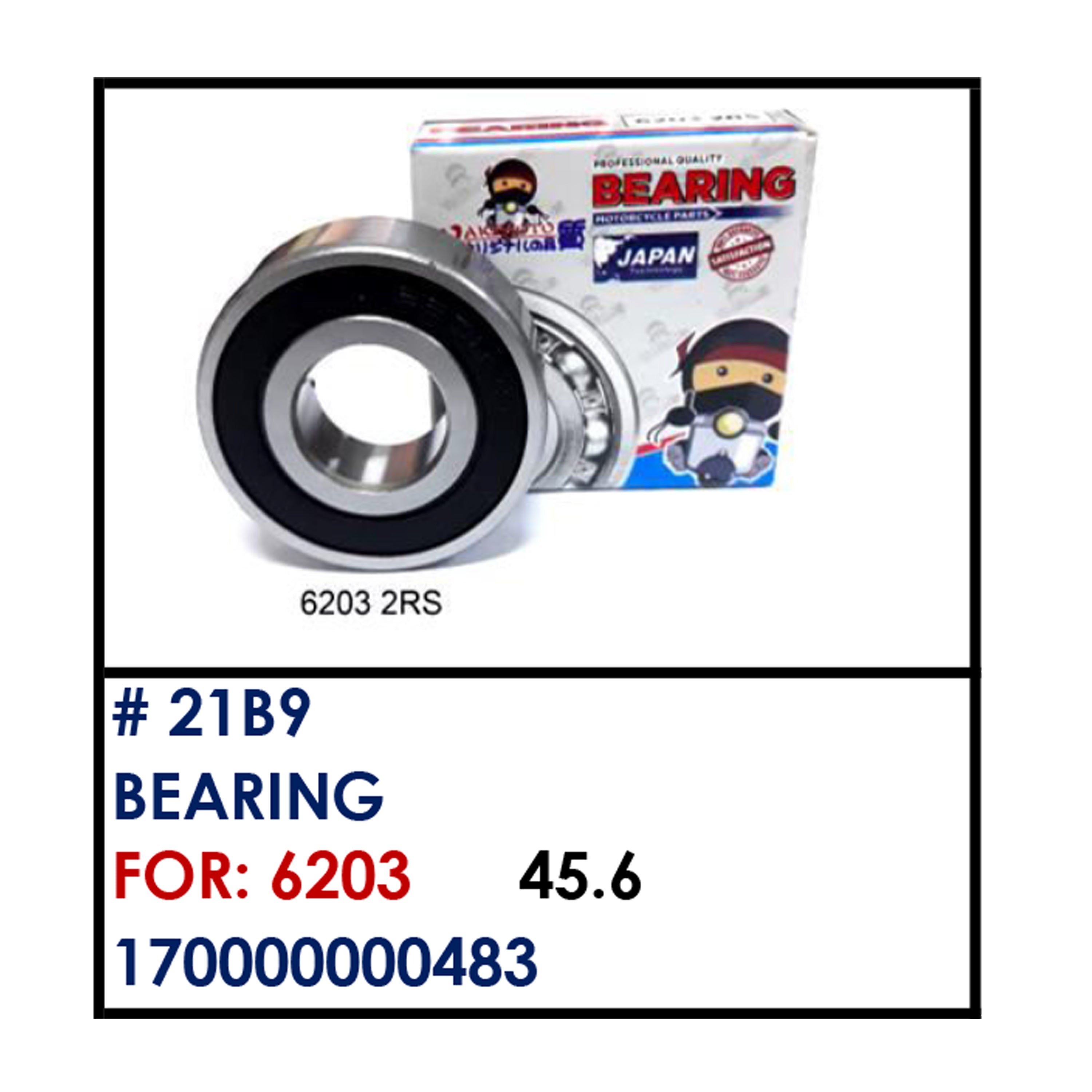 BEARING (21B9) - 6203 – BESTPARTS.PH