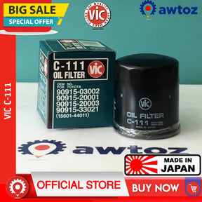 VIC C-111 Oil Filter for Toyota Innova, Fortuner, Hilux, Hiace - C111 ...